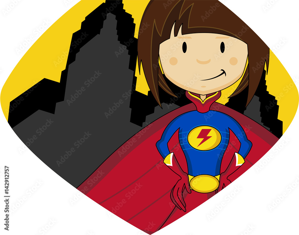 Cartoon Heroic Superhero Character Stock Vector | Adobe Stock