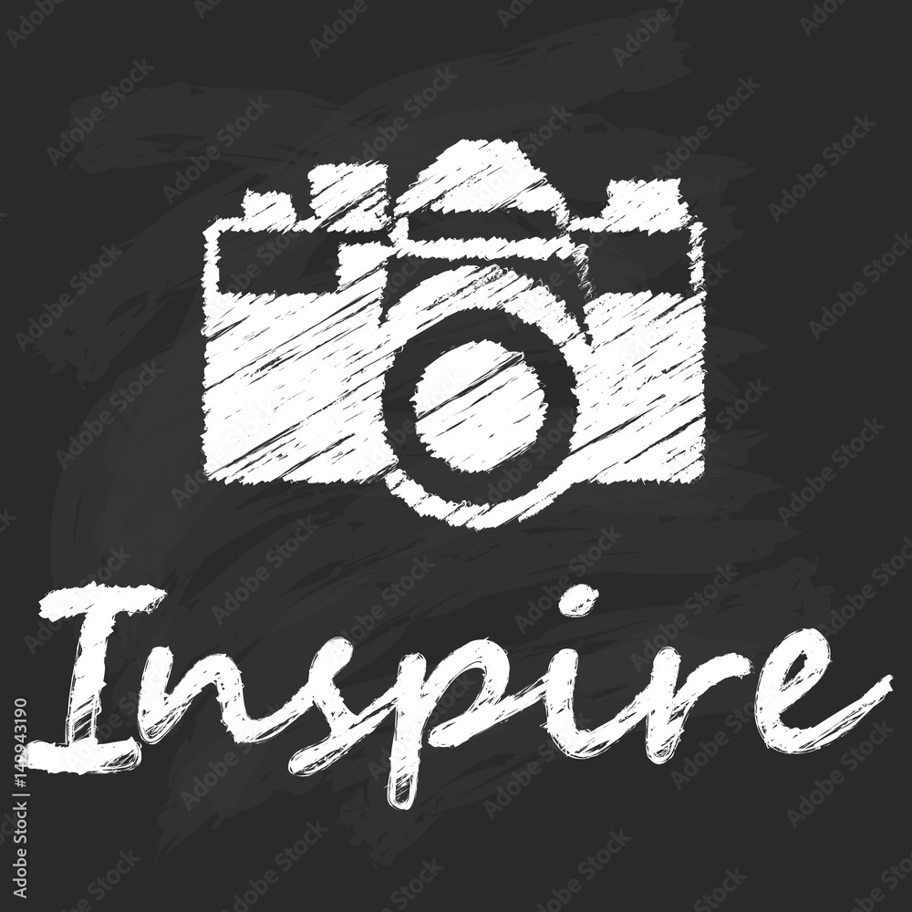 Chalk camera vector logo Stock Vector | Adobe Stock