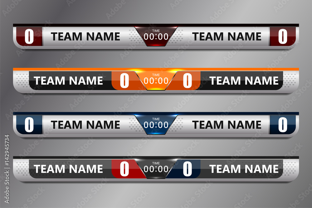Soccer Score Broadcast Graphics Template, vector illustration Stock ...