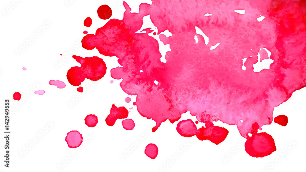 Watercolor bright pink spot blob blot isolated background vector Stock ...