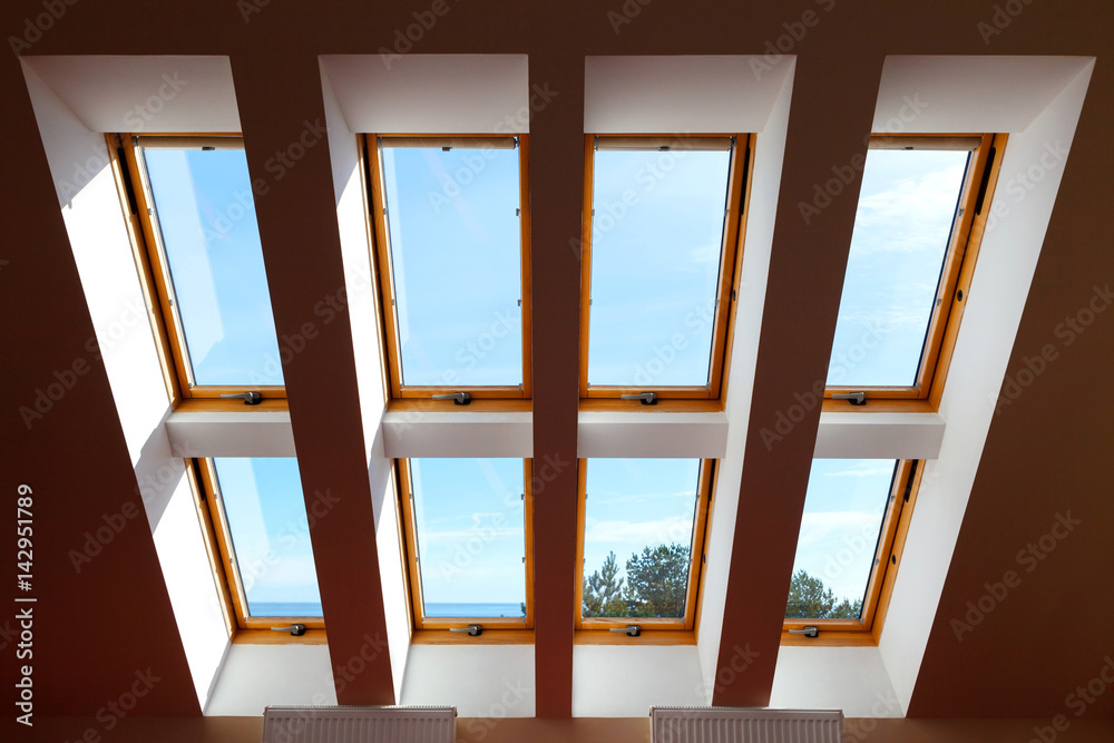 Construction of eight attic windows. Large, luxury skylights. Roof ...