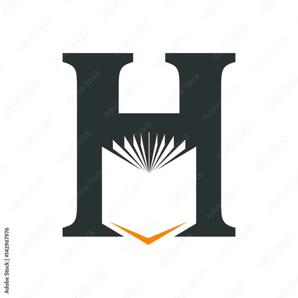 letter H logo vector. book logo vector. Stock Vector | Adobe Stock