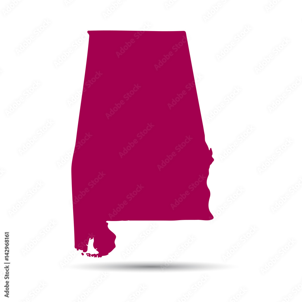 Map of the U.S. state of Alabama on a white background Stock Vector ...