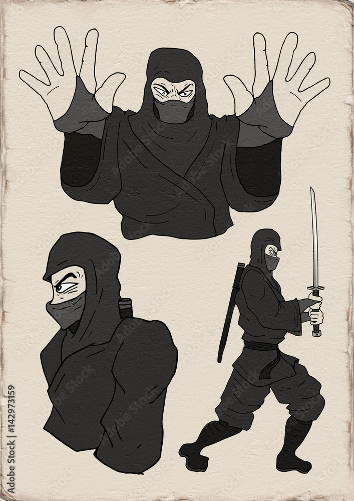 ninja illustration Stock-Illustration | Adobe Stock