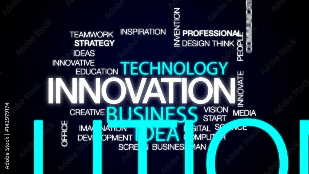 Innovation animated word cloud, text design animation. Stock Video ...