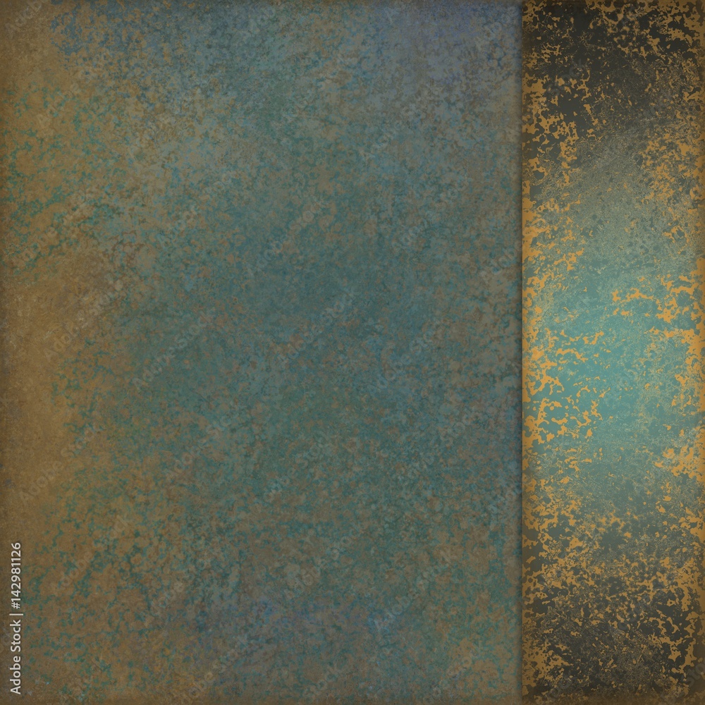 elegant vintage background layout with marbled teal blue green color ...