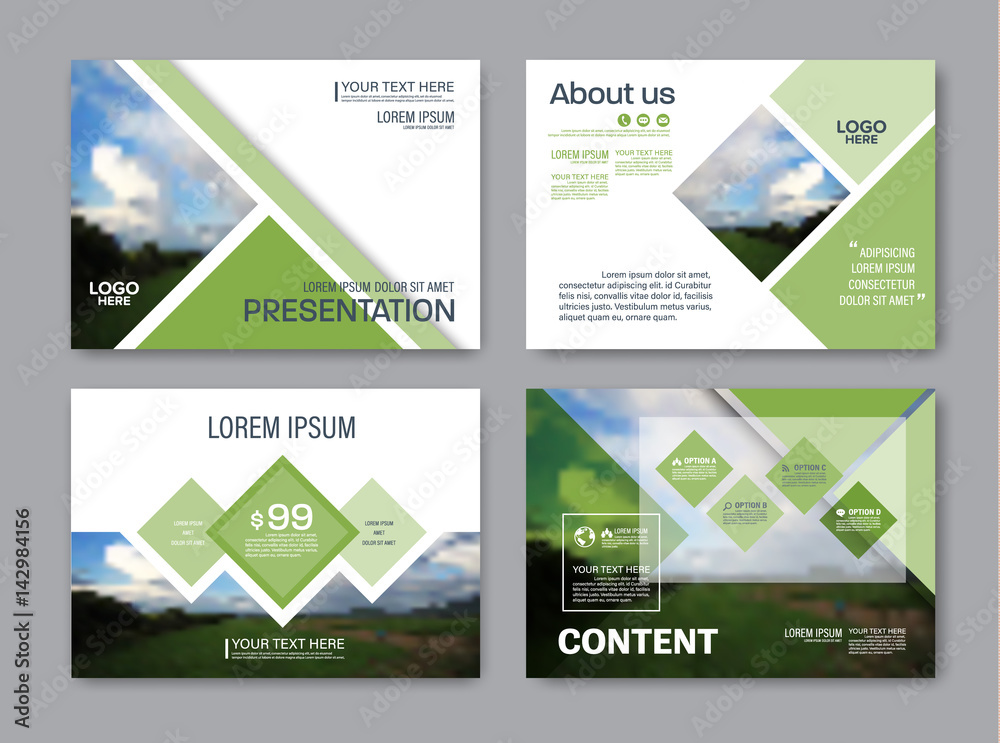 Set of presentation layout design template for powerpoint. Annual ...