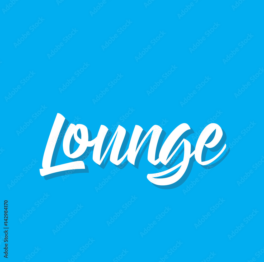 lounge, text design. Vector calligraphy. Usable as background. Stock ...