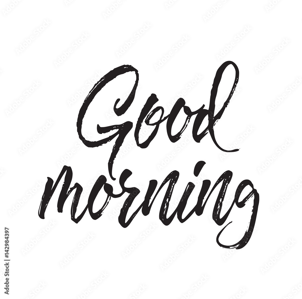good morning, text design. Vector calligraphy. Usable as background ...