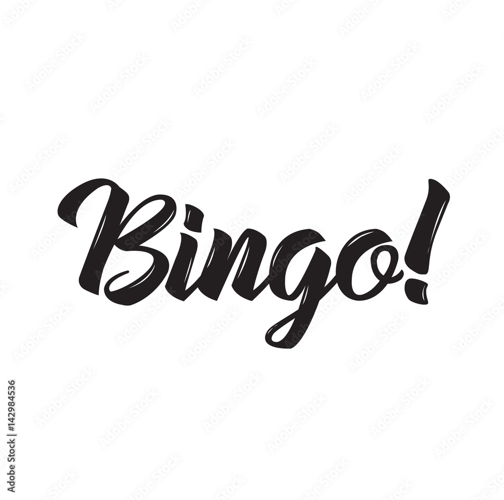 bingo, text design. Vector calligraphy. Usable as background. Stock ...