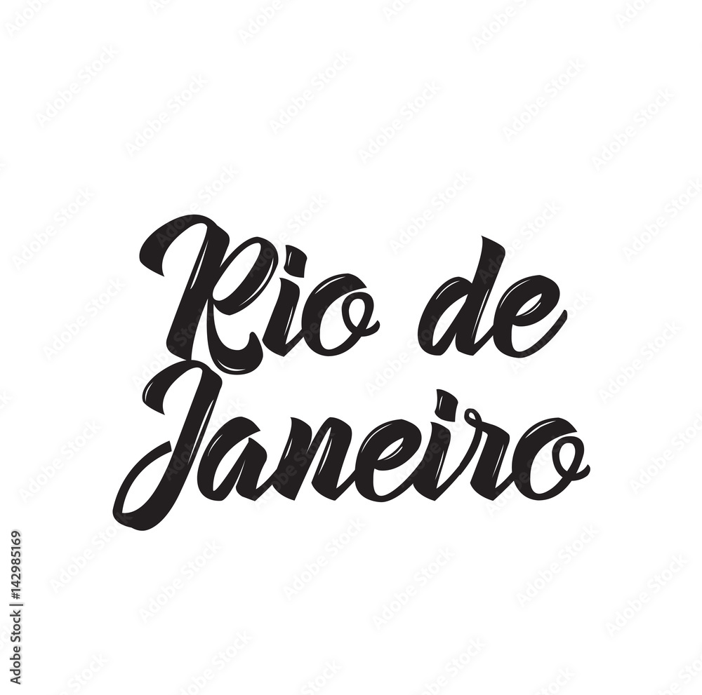 Vetor de rio de janeiro, text design. Vector calligraphy. Typography ...