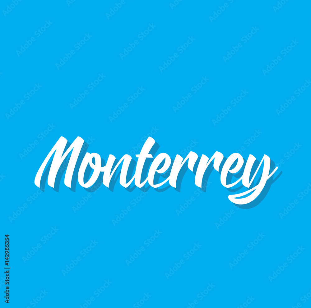 monterrey, text design. Vector calligraphy. Typography poster. vector ...