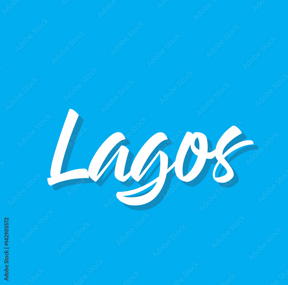 lagos, text design. Vector calligraphy. Typography poster. Stock Vector ...