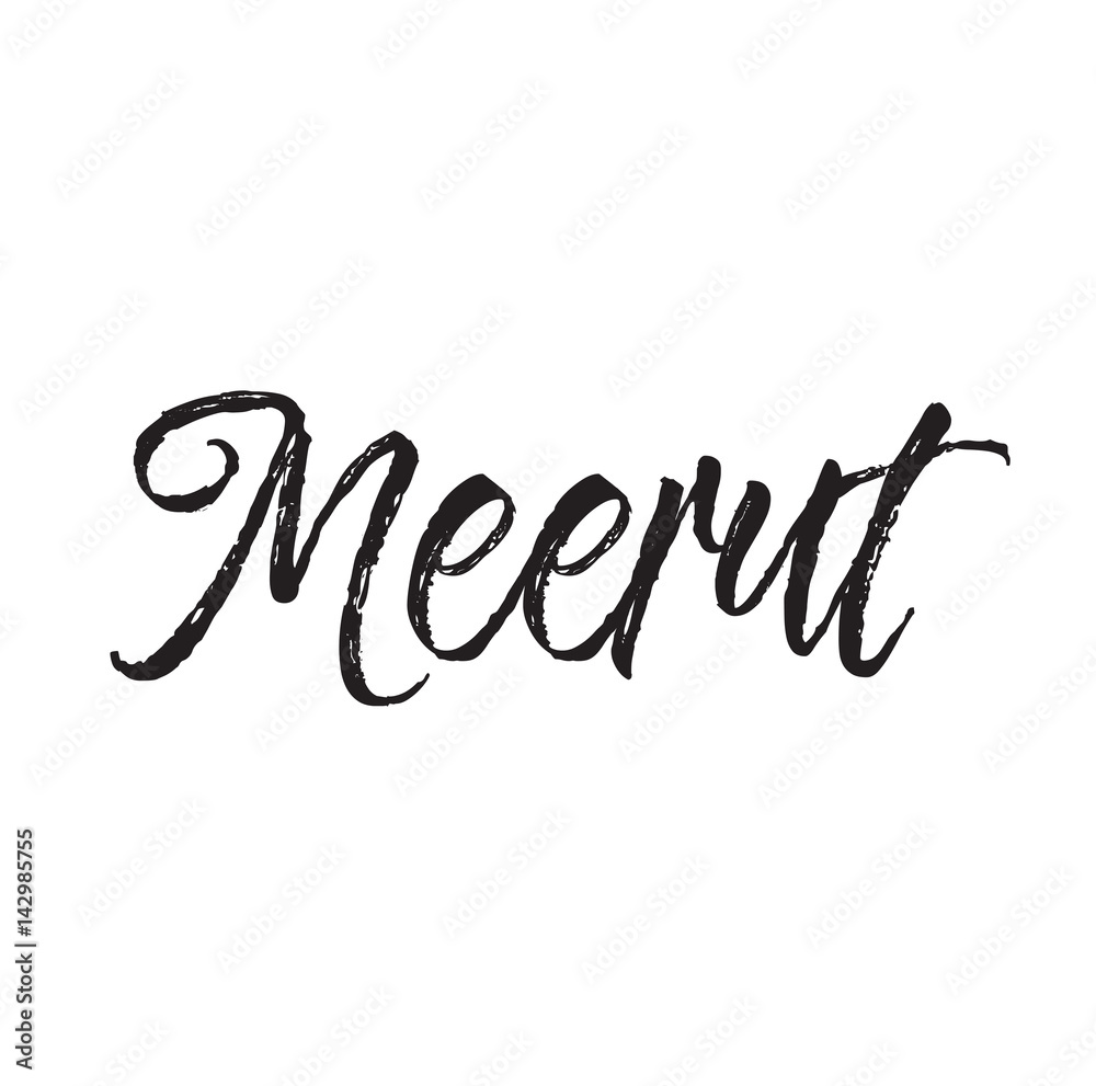 meerut, text design. Vector calligraphy. Typography poster. Stock ...