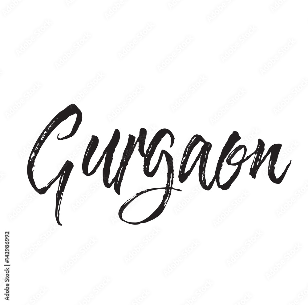 gurgaon, text design. Vector calligraphy. Typography poster. Stock ...