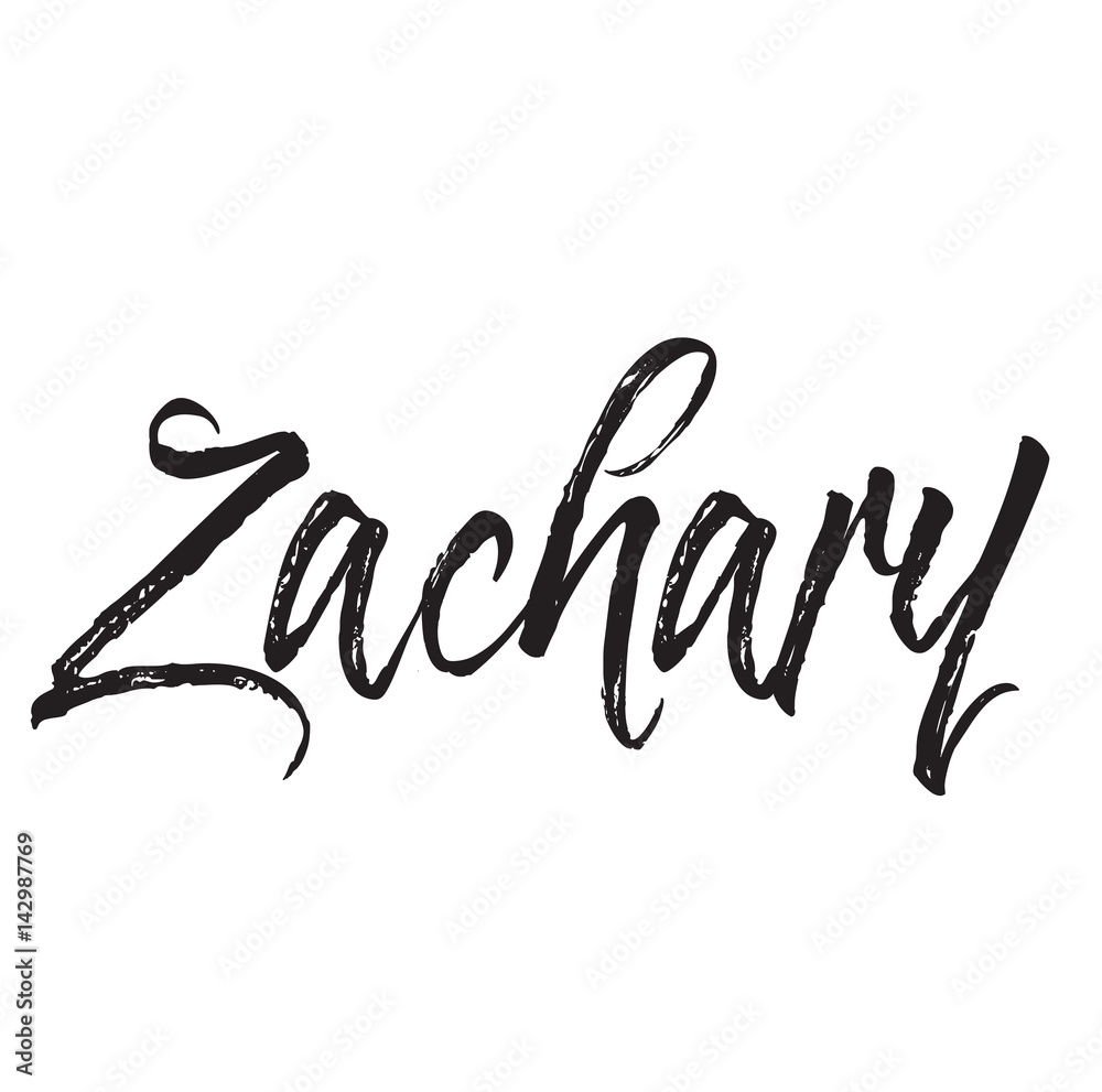 zachary, text design. Vector calligraphy. Typography poster. Stock ...