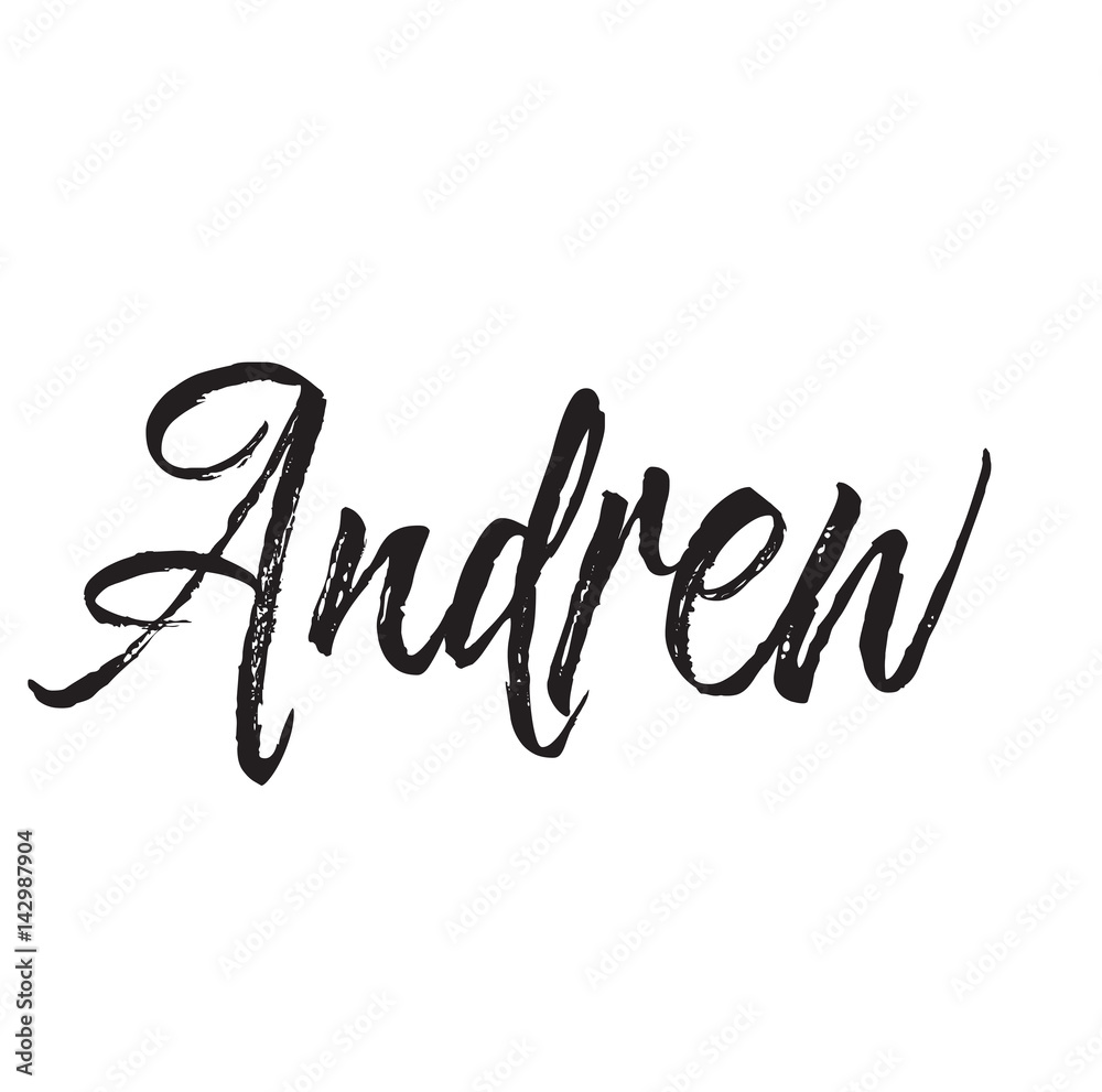 andrew, text design. Vector calligraphy. Typography poster. Stock ...