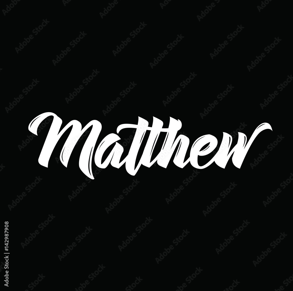 matthew, text design. Vector calligraphy. Typography poster. Stock ...