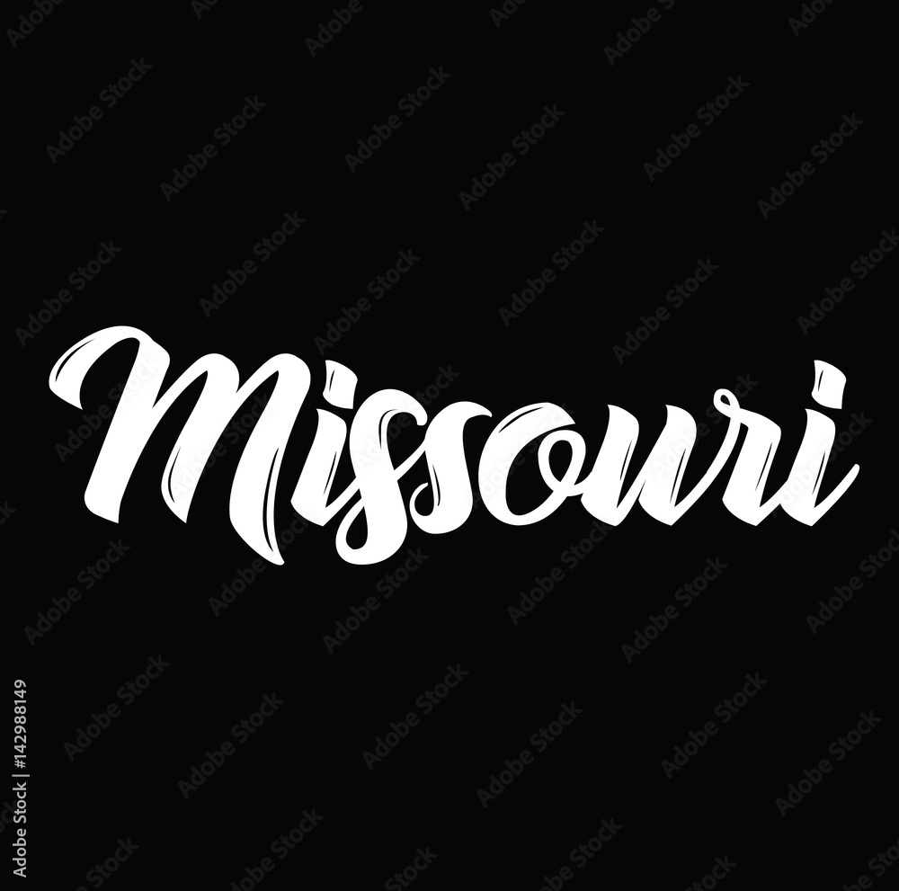Vecteur Stock missouri, text design. Vector calligraphy. Typography ...