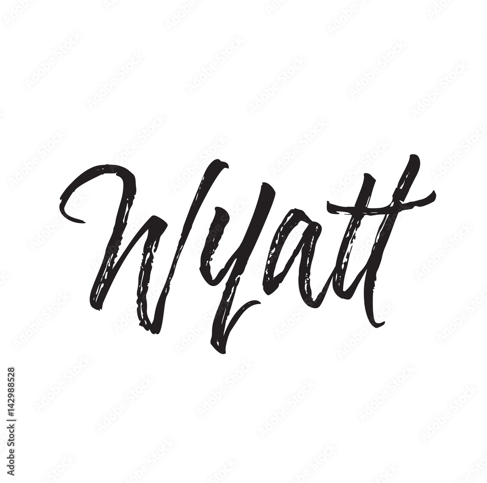 wyatt, text design. Vector calligraphy. Typography poster. Stock Vector ...