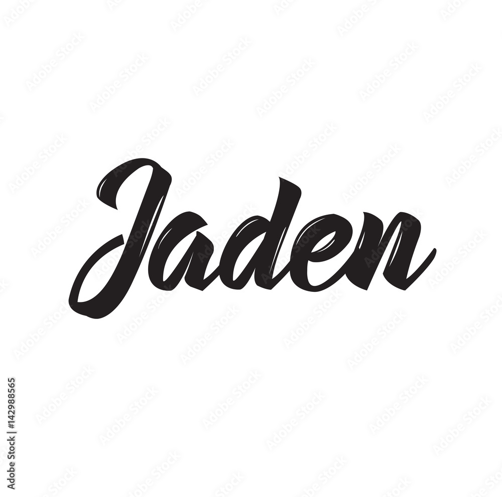 jaden, text design. Vector calligraphy. Typography poster. Stock Vector ...