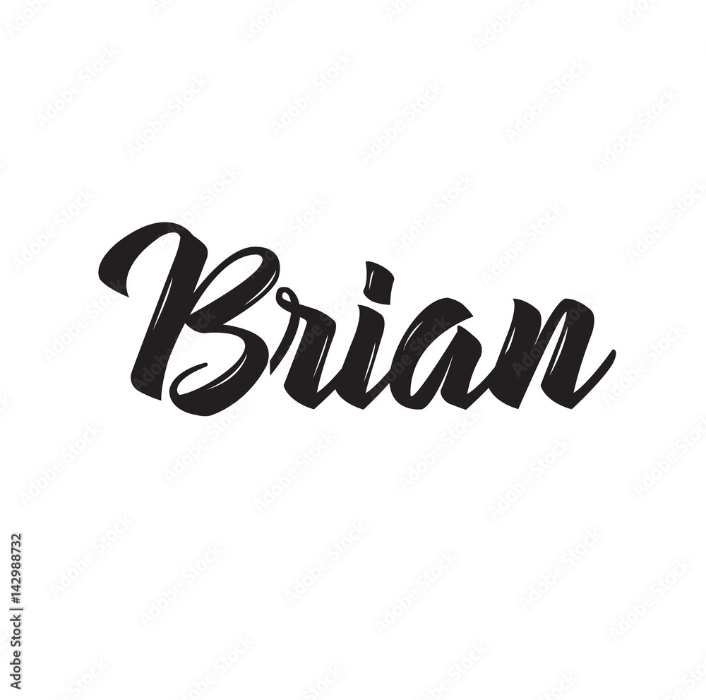 Vecteur Stock brian, text design. Vector calligraphy. Typography poster ...