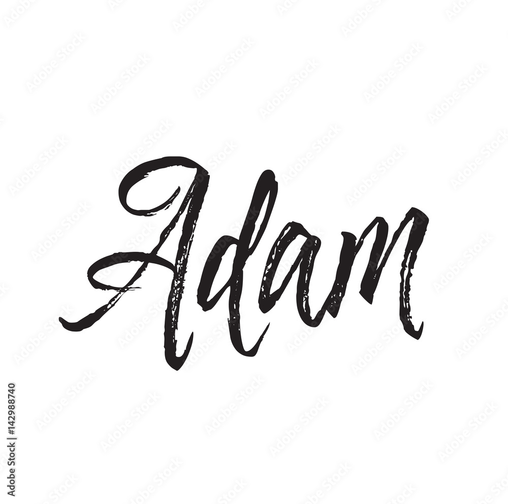 adam, text design. Vector calligraphy. Typography poster. Stock Vector ...