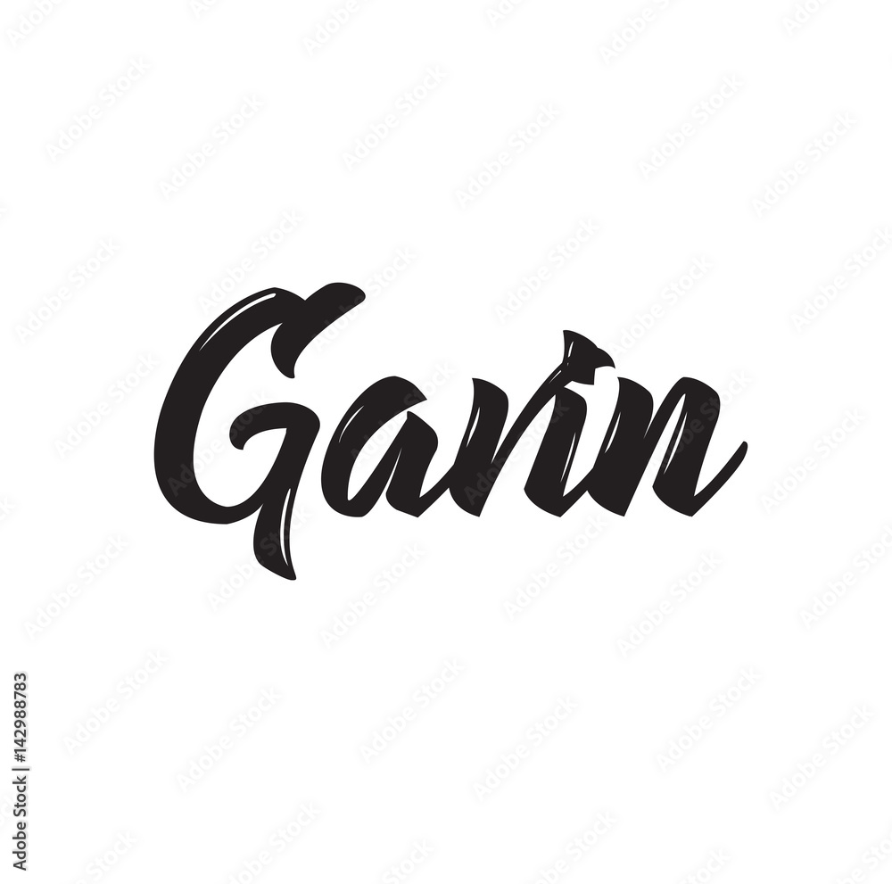 Poster gavin, text design. Vector calligraphy. Typography poster ...