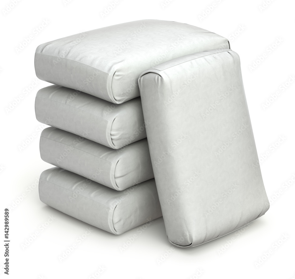 Stack of white bags on white background Stock Illustration | Adobe Stock
