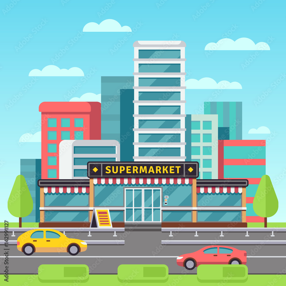 Market Building Vector