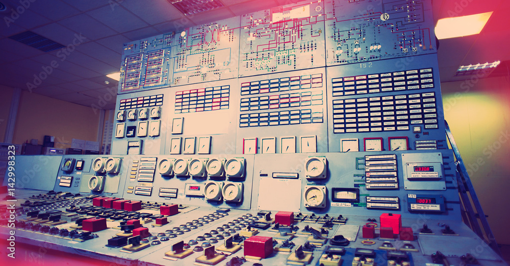 Control room of an old power generation plant Stock Photo | Adobe Stock