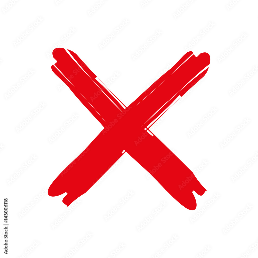 X - Red cross on a white background vector illustration Stock Vector ...