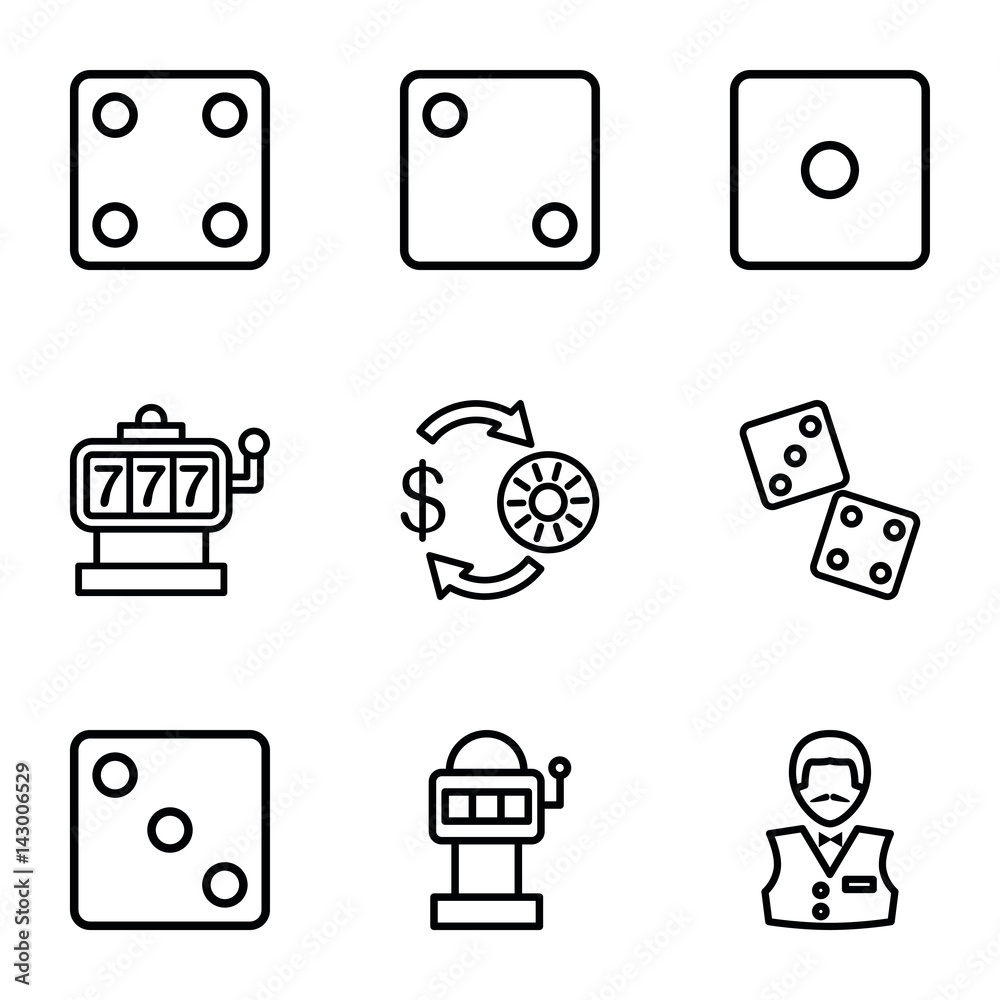 Set of 9 chance outline icons Stock Vector | Adobe Stock
