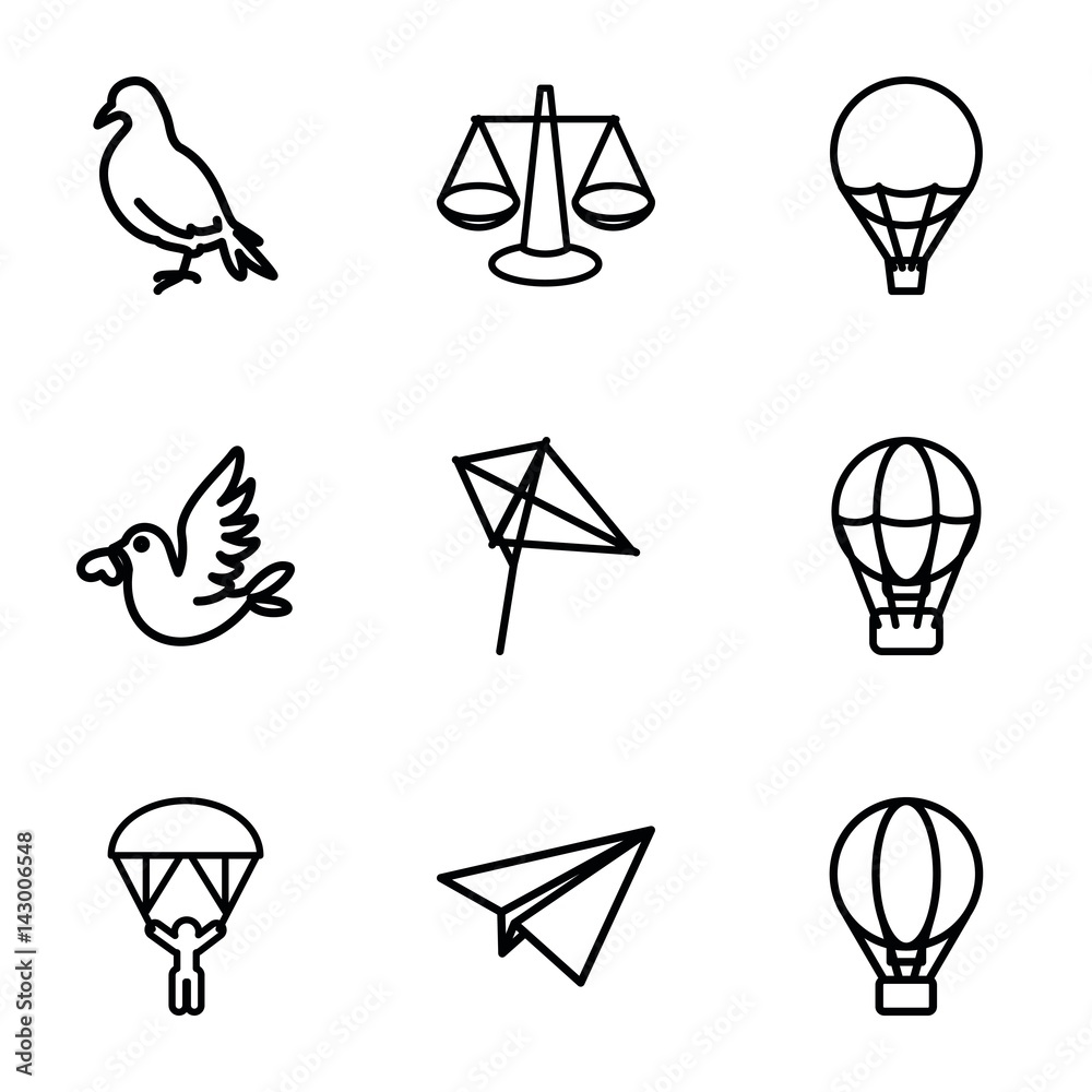 Set of 9 freedom outline icons Stock Vector | Adobe Stock