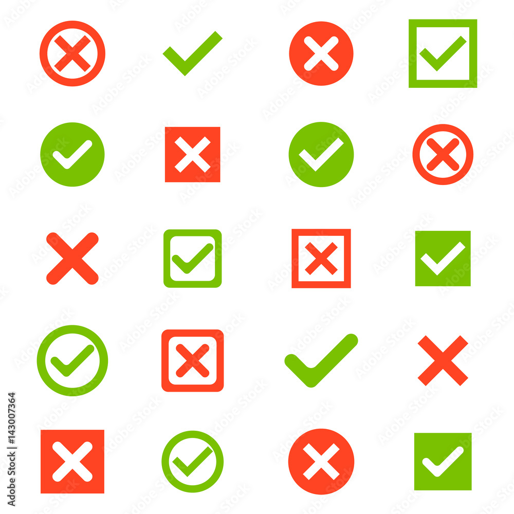 Check mark set decorated in two colors Stock Vector | Adobe Stock