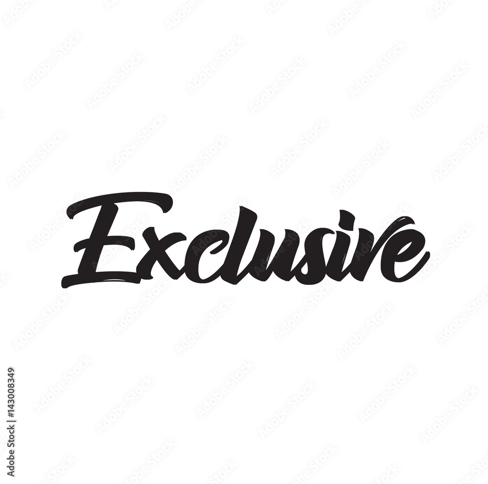 exclusive, text design. Vector calligraphy. Typography poster. Stock ...