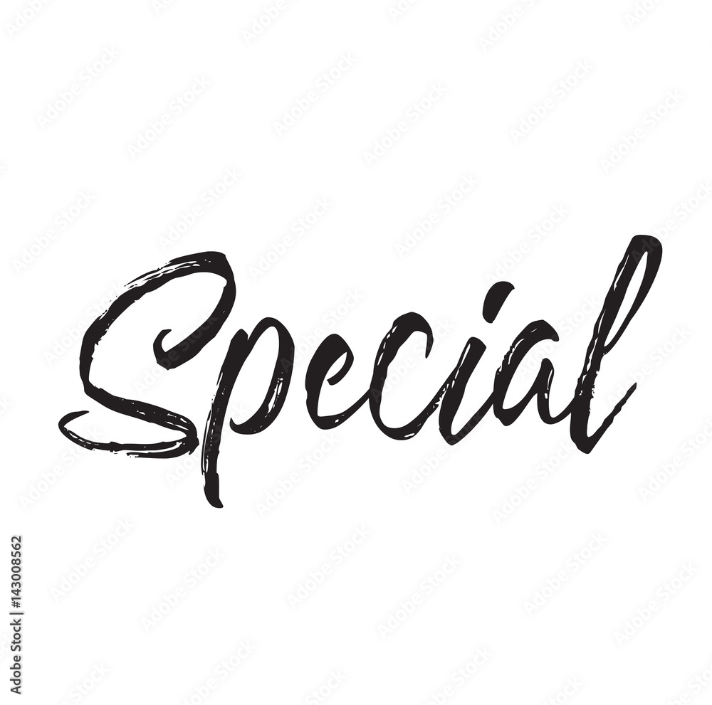 special, text design. Vector calligraphy. Typography poster. Stock ...