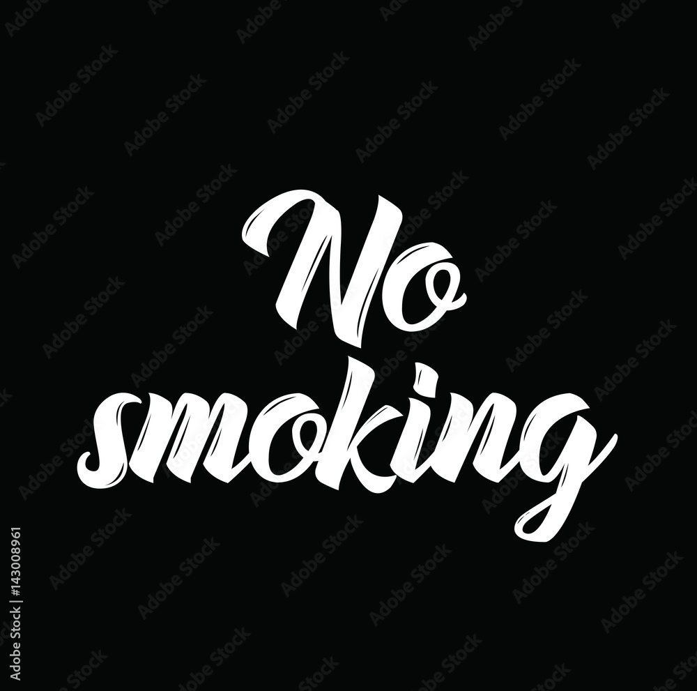 no smoking, text design. Vector calligraphy. Typography poster. Stock ...