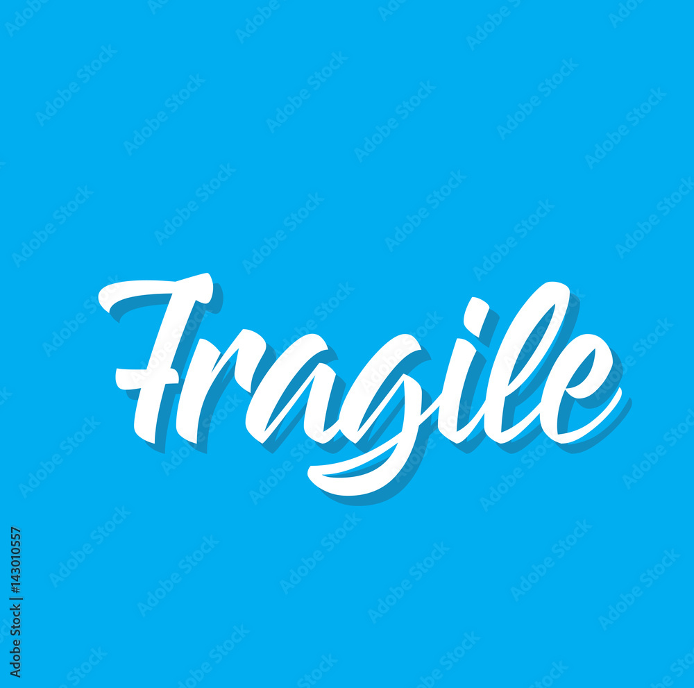 fragile, text design. Vector calligraphy. Typography poster. Stock ...