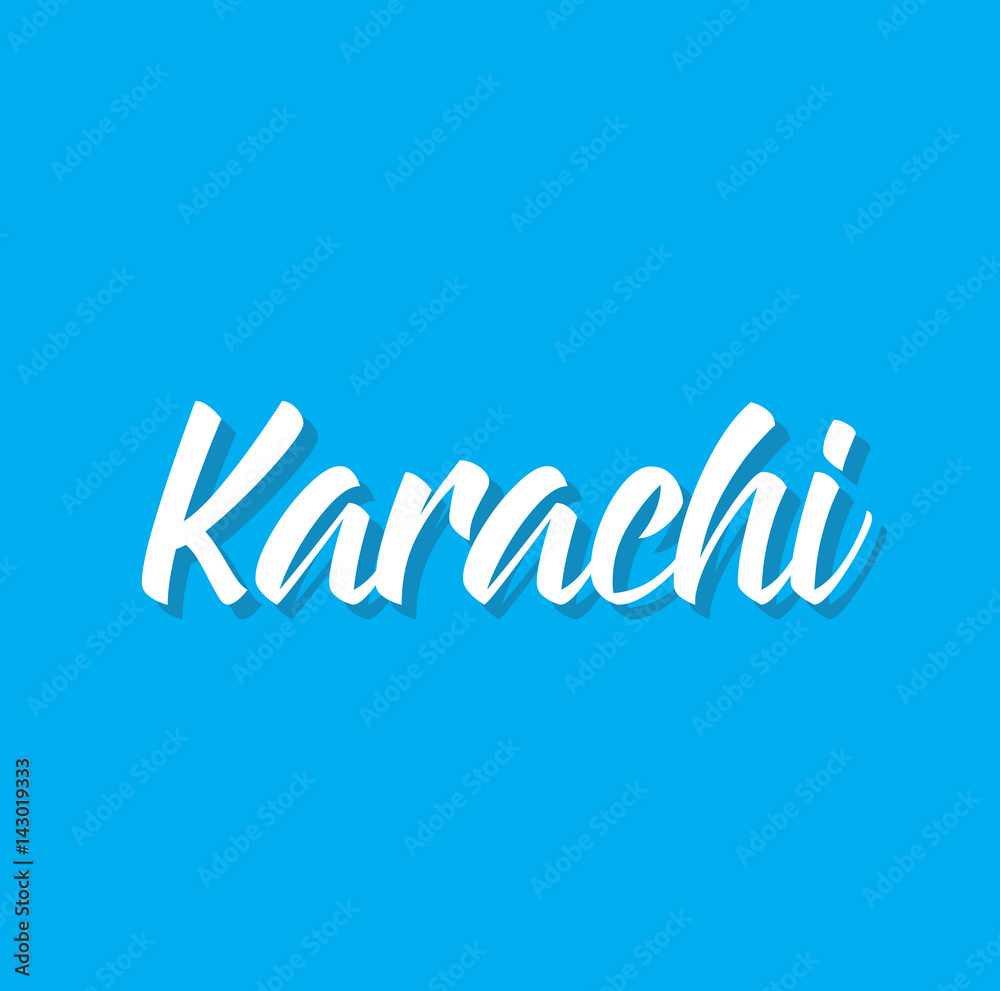 karachi, text design. Vector calligraphy. Typography poster.text design ...