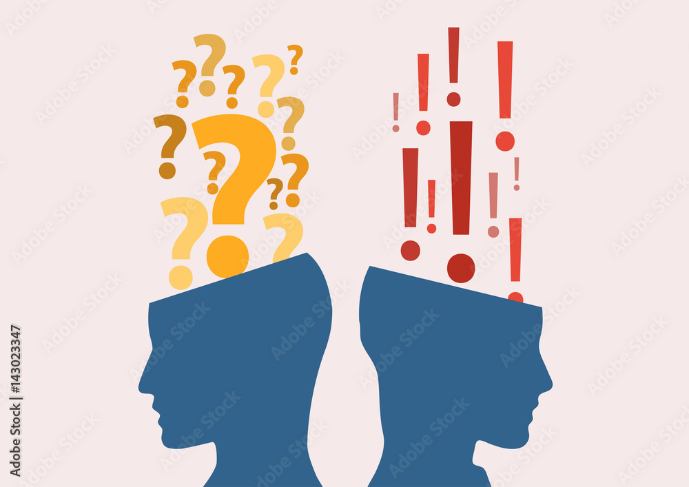 Vector illustration Concept of doubt and certainty Stock Vector | Adobe ...