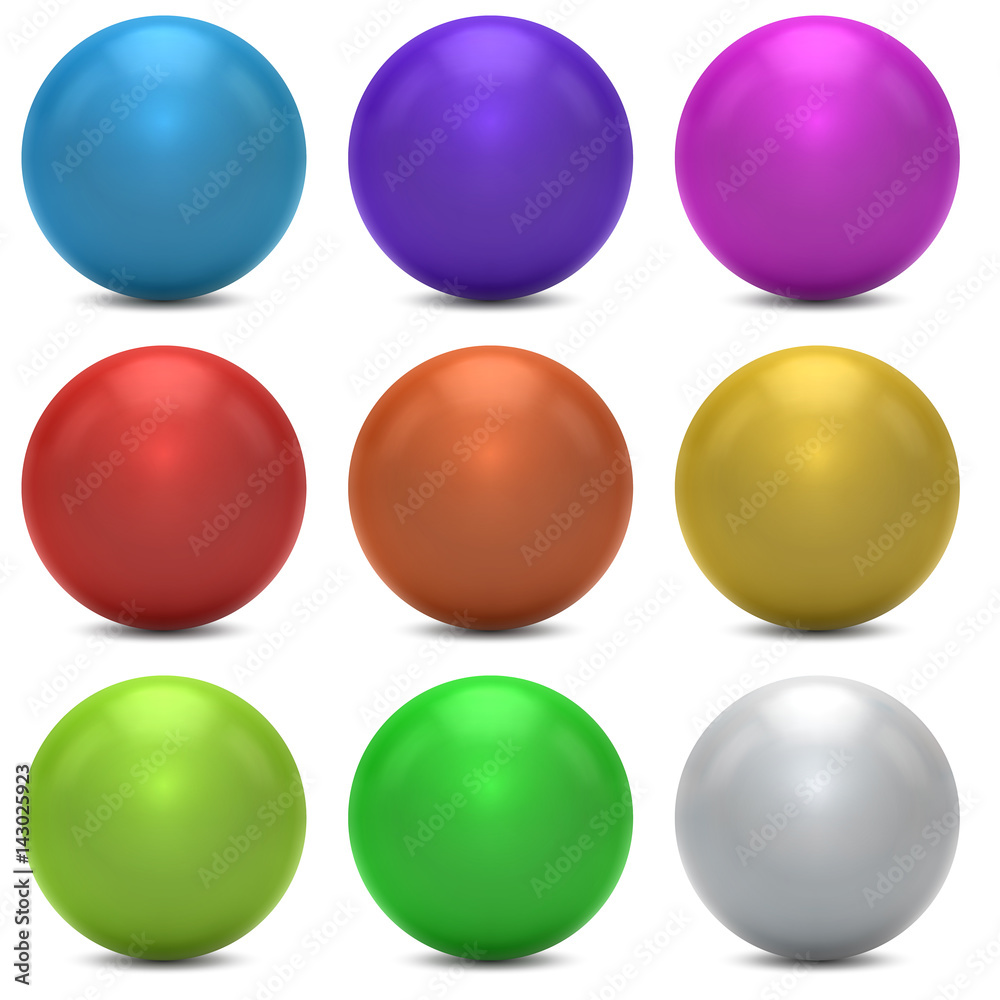 Color balls vector set isolated on white background. Stock Vector ...