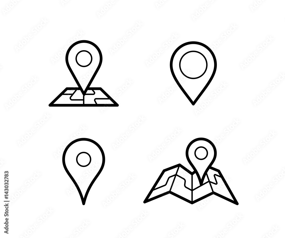 Maps and pins vector icons. Make your own custom location pin Stock ...