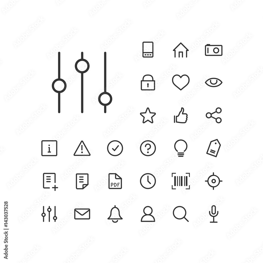 Filter Icon In Set On The White Background Universal Linear Icons To Use In Web And Mobile App 