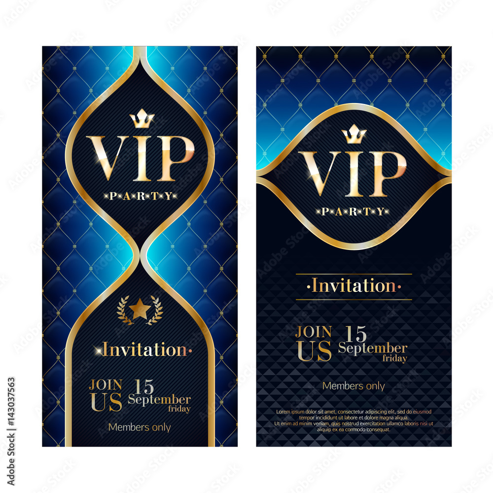 VIP invitation card premium design templates set. Stock Vector | Adobe ...