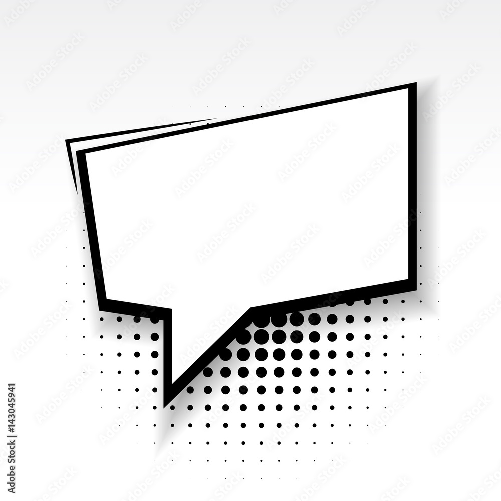 White blank square template comics book burst balloon. Bubble icon soft ...