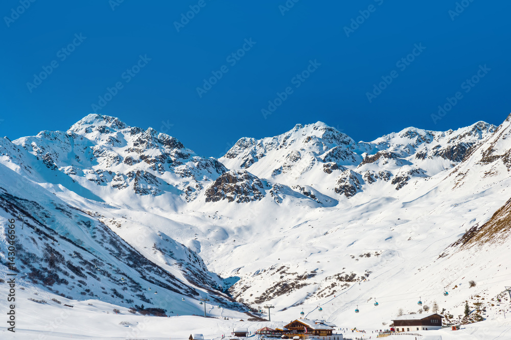 Österreich Tirol Serfaus Schnee Alpen Furgler Kaunertal Gipfel ...