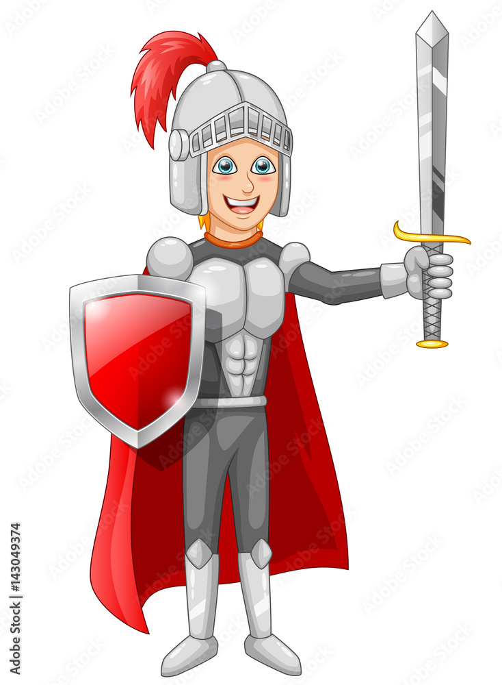 Cartoon knight boy Stock Vector | Adobe Stock