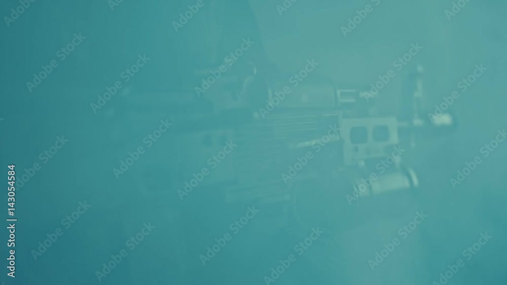 Assault rifle kalashnikov. Closeup of ak 47 machine gun on soldier ...