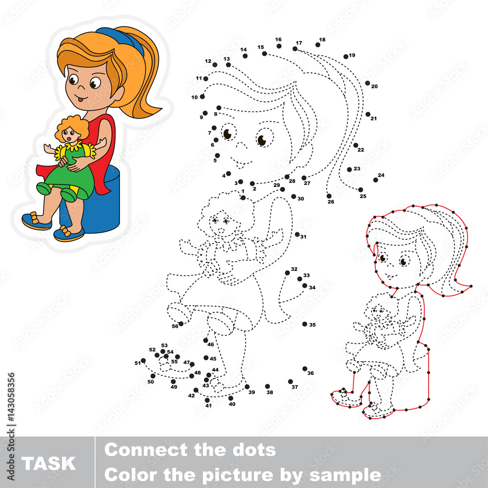 Vector trace educational game for preschool kids. Stock Vector | Adobe ...